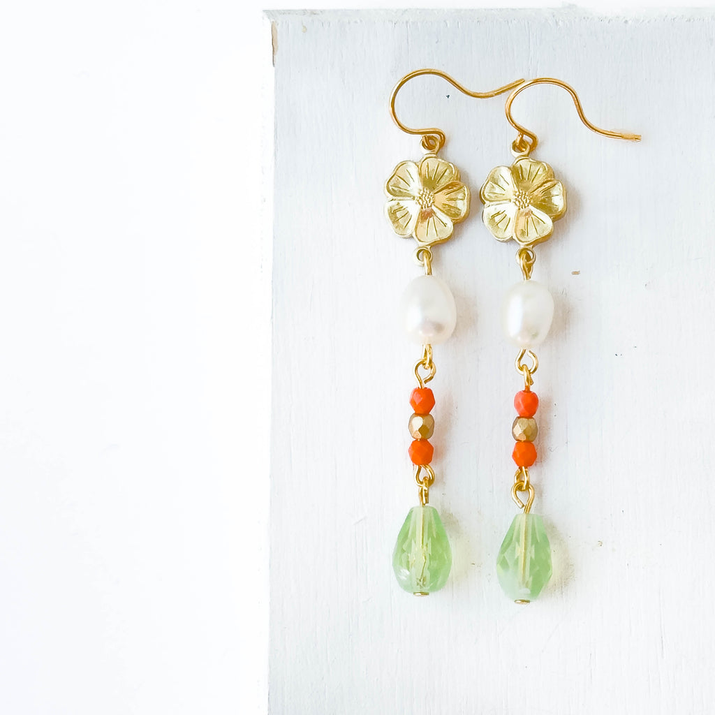 Flower and pearl studs - Nest Pretty Things